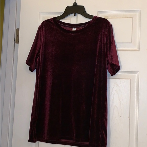 Old Navy | Tops | Velvet Shirt Maroon Red | Poshmark